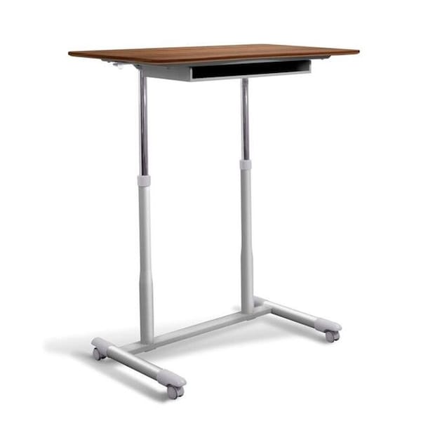 Unique Furniture 205 WAL Stand Up Desk Height Adjustable Mobile With Walnut Top